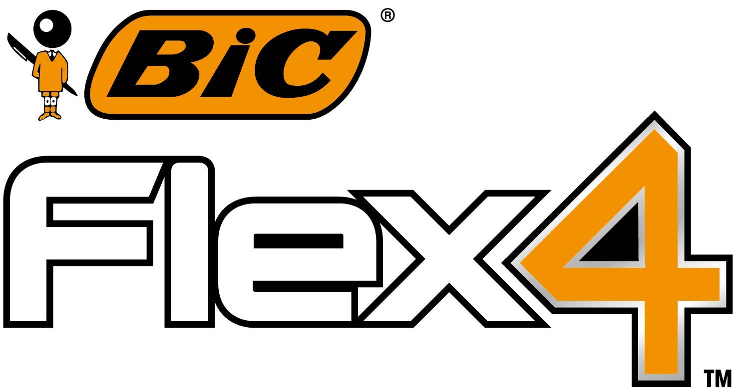 Bic Flex 4 Comfort Men's Razors - Pack of 3 Disposable 4-Blade Razor - with Lubricating Strip for A Smooth And Precise Shave