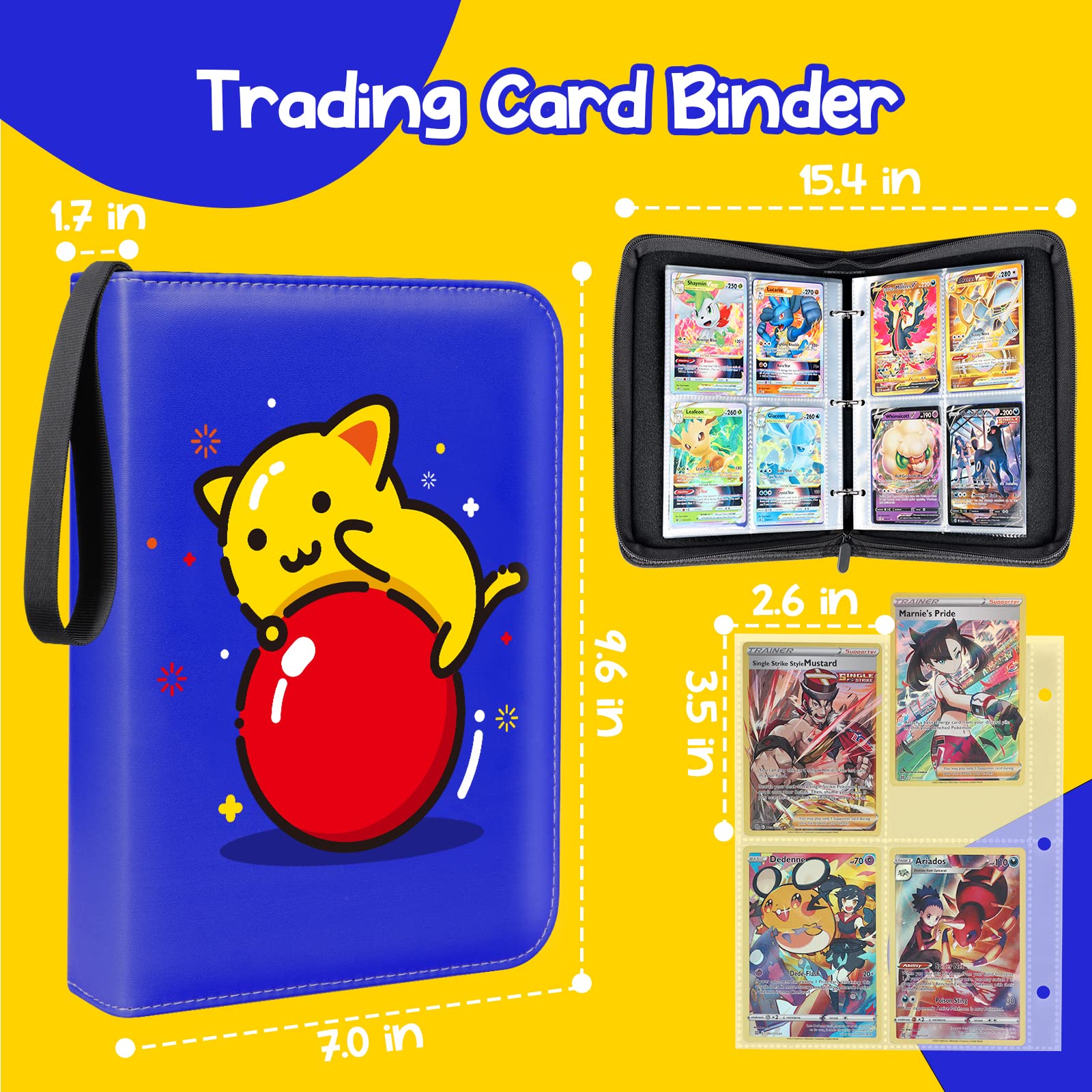 400 Pockets Collectible Trading Card Albums Book Case For TCGs, CCGs, Football, Baseball