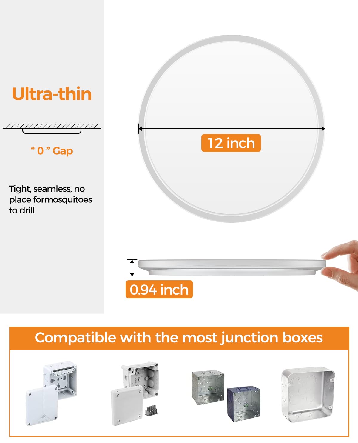 6PACK LED Flush Mount Ceiling Light Fixture, 12Inch 28W Ceiling Light, Dimmable & 3000K/4500K/6000K 3 Color Adjustable Round Ceiling Light 3200LM Low Profile Ceiling Light Fixtures for Kitchen Bedroom
