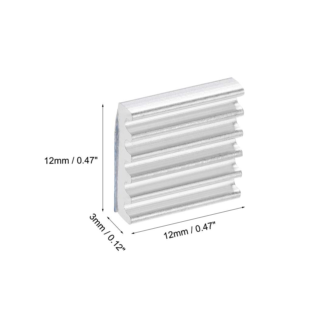 uxcell 3x12x12mm Silver Tone Aluminum Heatsink Thermal Adhesive Pad Cooler for Cooling 3D Printers 10Pcs