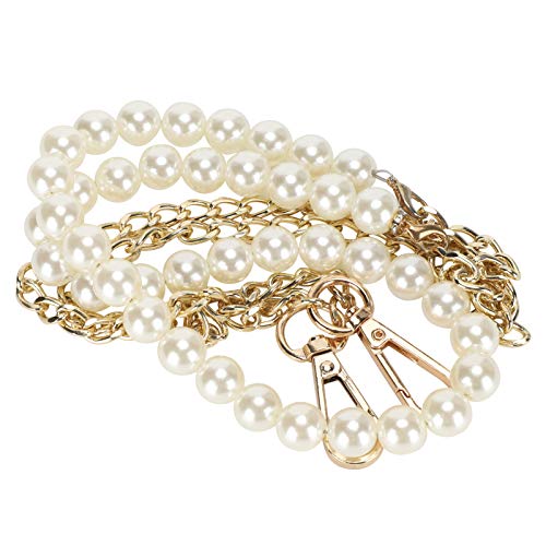 Imitation Peal Chain Handle Wallet Crafts Making Metal with Lobster Clasp Accessories for Making Handbag Purse Substitute 43.3Inch