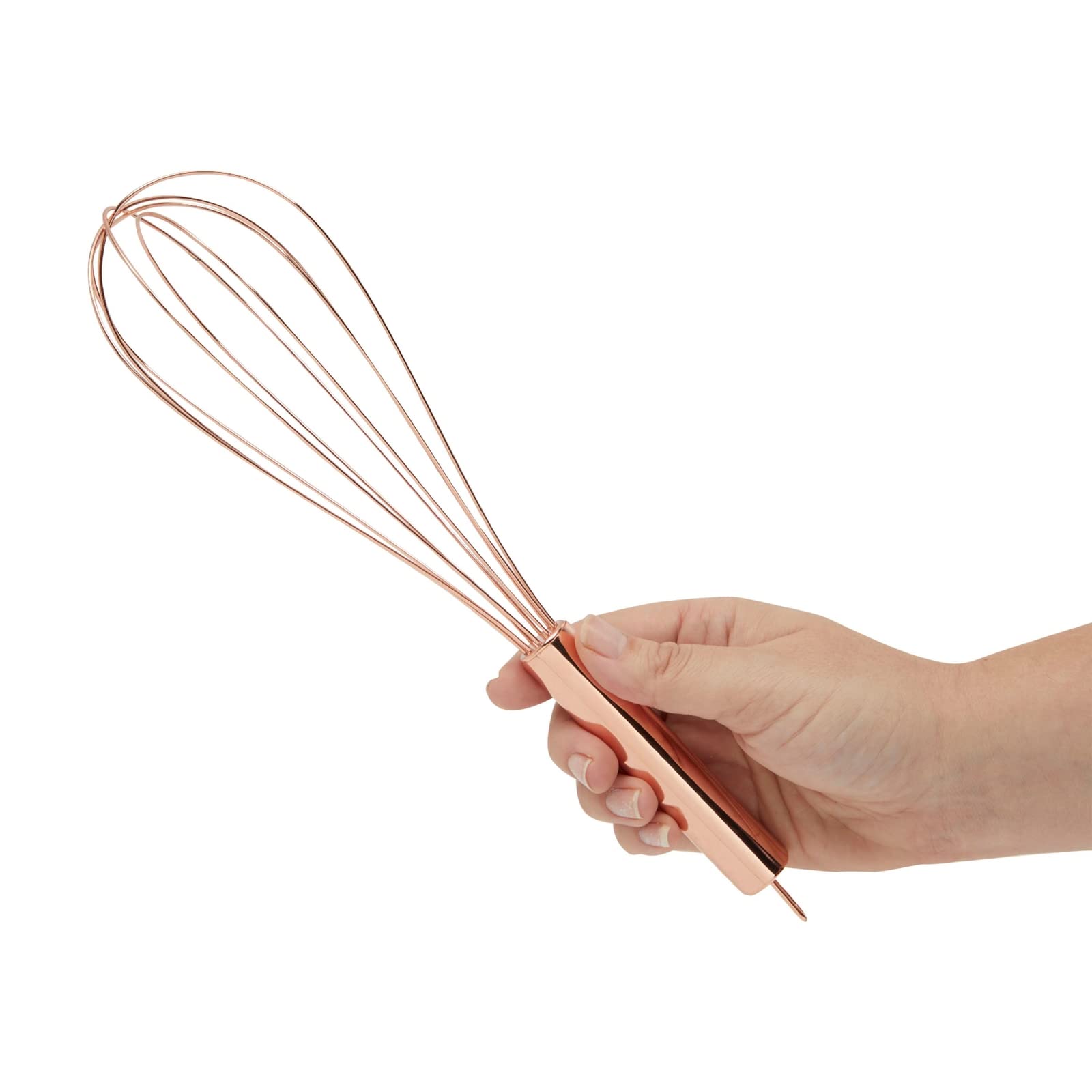 5 Pcs Copper Cooking Utensils Set, Rose Gold Cookware with Ladle, Whisk, Tongs, Slotted Spatula, Spoon, Copper Kitchen Tool Set, Cooking Accessories and Serving Utensils