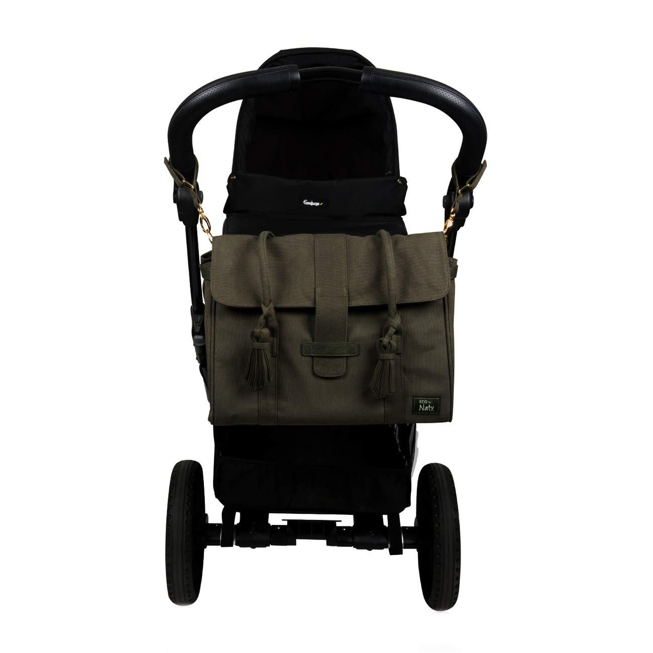 Eco by Naty Diaper Bag Green, Made of GOTS Certified Organic Cotton, Magnetic Closure