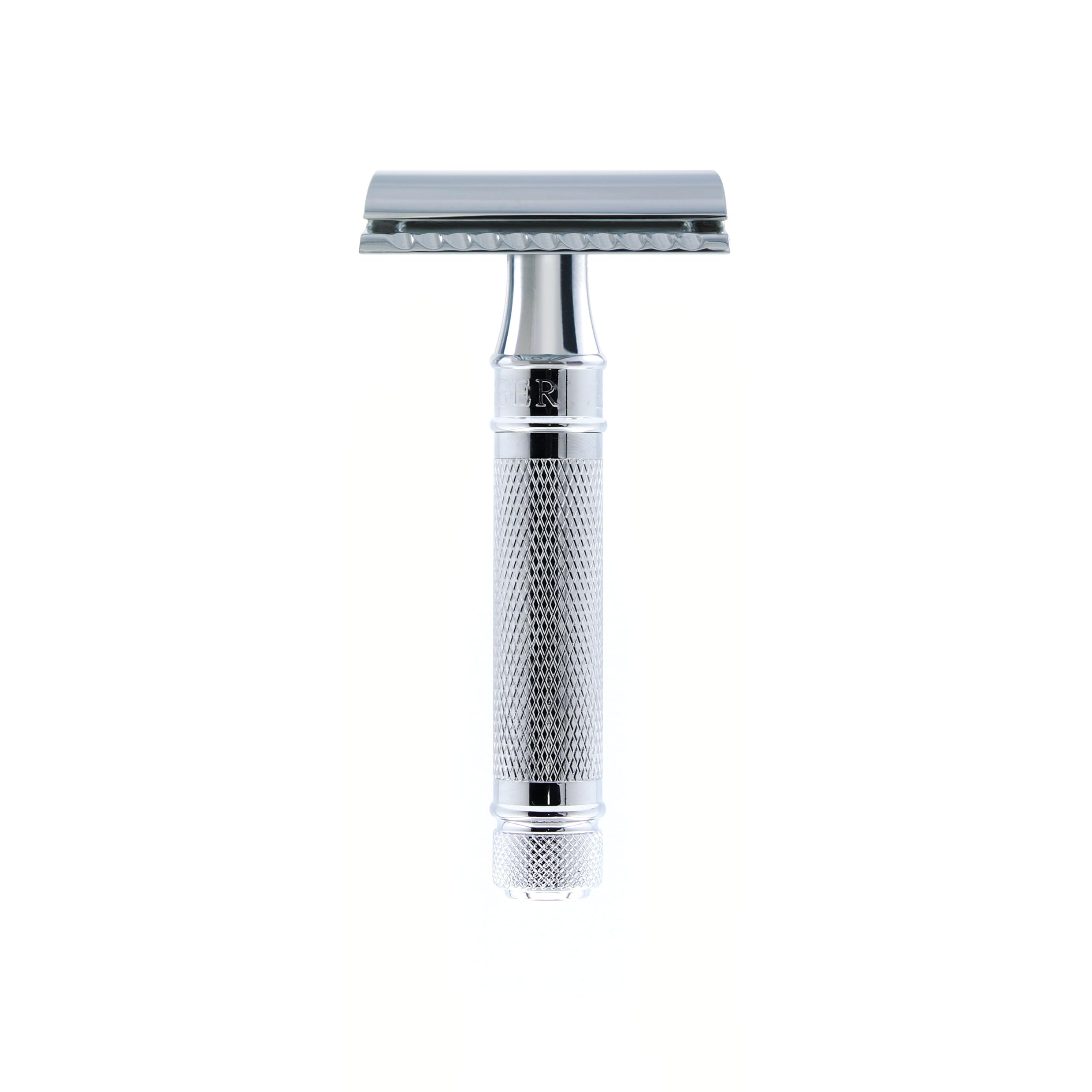 Edwin Jagger DES89KN Short Handled Classic Double Edge Manual Eco-Friendly and Reusable Safety Razor for Men and Women for Shaving Cream or Soap Fits All DE Razor Blades (Knurled)