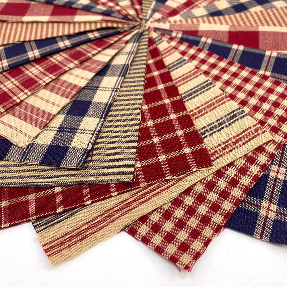 40+ American Heritage Charm Pack Red Blue, 5 inch Precut Cotton Homespun Fabric Squares by JCS