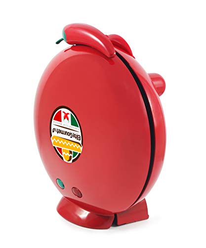 Elite Gourmet EQD413# Non-Stick Electric, Mexican Taco Tuesday Quesadilla Maker, Easy-Slice 6-Wedge, Grilled Cheese, 8 Inch, Red
