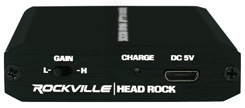 Rockville HeadRock Battery Powered Rechargeable Personal Headphone Amplifier Amp, Black