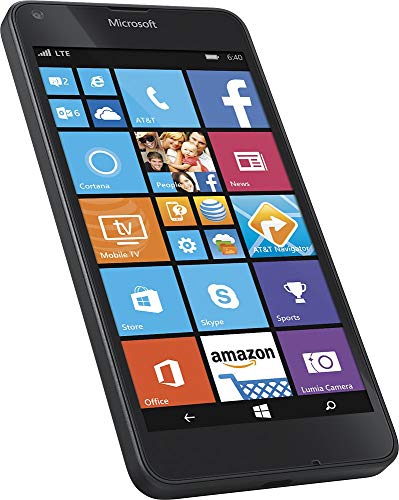 Lumia 640 4G LTE Smartphone, 6764A with 8GB Memory Cell GoPhone - Black - Compatible with Microsoft Nokia 8.1 Phones -Carrier Locked to AT&T Wireless
