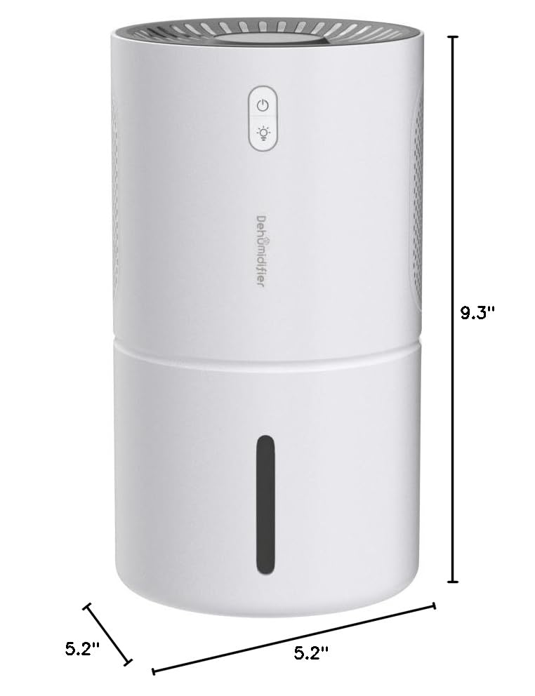 Dehumidifiers, AIUSEVO 27oz Dehumidifier, Small Dehumidifiers for Home Ultra Quiet with Colorful LED Light, 2 Speeds, Auto-Off, Safe Dehumidifier for Bedroom Bathroom Closet RV (280 sq ft) White