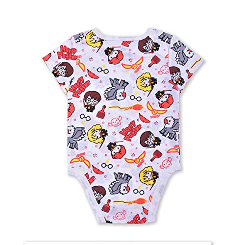 WARNER BROS’ Harry Potter 3 Pack Short Sleeve Creeper Bundle for Boys, Baby’s Bodysuit Set, Size 6M
