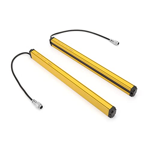 Forging Machine Tool, DC10 to 30V 2Pcs Yellow Light Gratings 0.3 to 2 Meters Detection Distance Fast Response Light Screen Infrared Radiation (8 beams BEM0840-C-280NB)