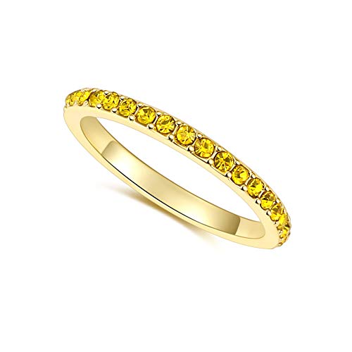 5 PCS Women's Rainbow Stackable Rings Colorful Cubic Zirconia Finger Jewelry for Girls (7)