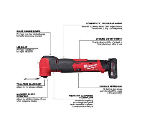 Milwaukee M12 FUEL Oscillating Multi-Tool Kit
