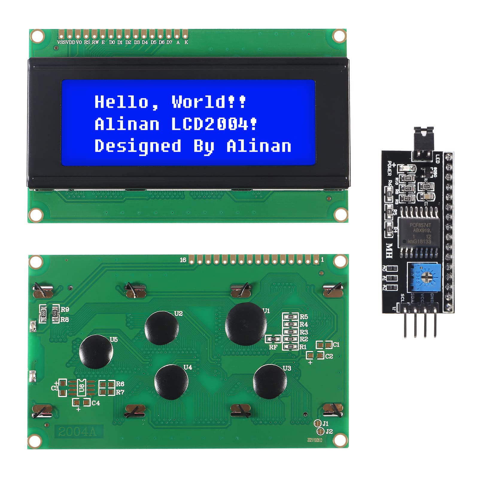 Alinan 2pcs IIC I2C TWI Serial LCD 2004 20X4 Display Blue Screen with IIC I2C Module Interface Adapter