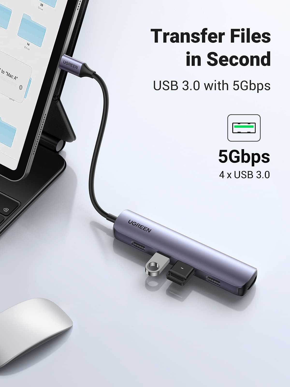 UGREEN USB C Hub HDMI 4K with 4 Ports USB 3.0 5Gbps 5 in 1 USB C to HDMI Adapter Multiport USB Compatible with iPhone 16 Plus Pro Max 15 MacBook iPad Pro Air 2024 Surface Pro Galaxy S24 Tab S9