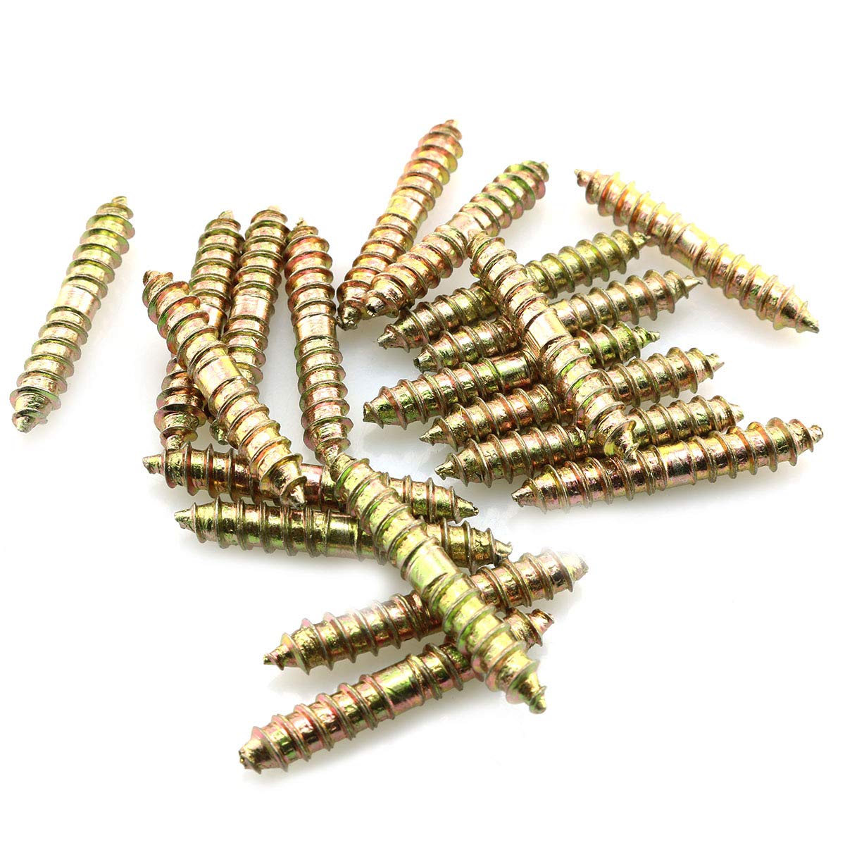 PSCCO 20PCS Dowel Screw Double Ended Wood Woodworking Furniture Connecting Fixing Dowel Screws M6x40mm