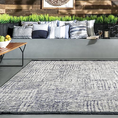 nuLOOM Vada Fringe Indoor/Outdoor Area Rug, 9' x 12', Grey
