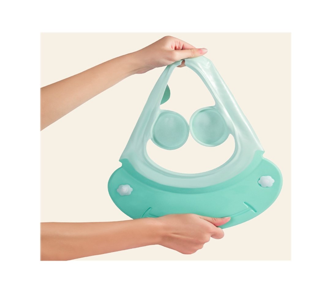 HiCat Baby Children Kids Shampoo Shower Bathing Cap Hat, Elastic Soft Comfortable Adjustable Wash Hair Shield Hat for Baby Kids, Silicone Protect Soft Cap Hat for Protecting Eyes and Ears (Blue 02)