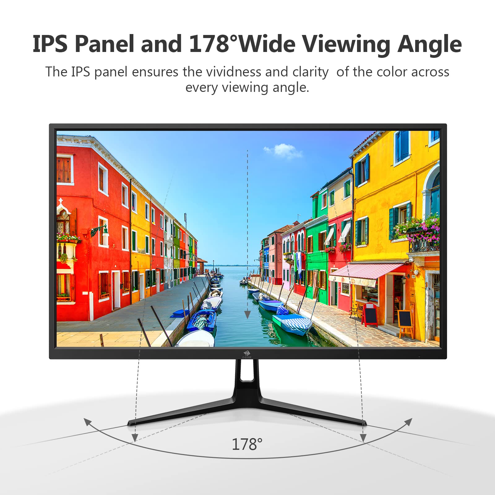 Z-Edge 27-inch Gaming Monitor Ultra HD 4K, 60Hz Refresh Rate, 3840x2160 IPS LED Monitor, 300 cd/m², HDMIx2+DPx1, U27P4K FreeSync Technology