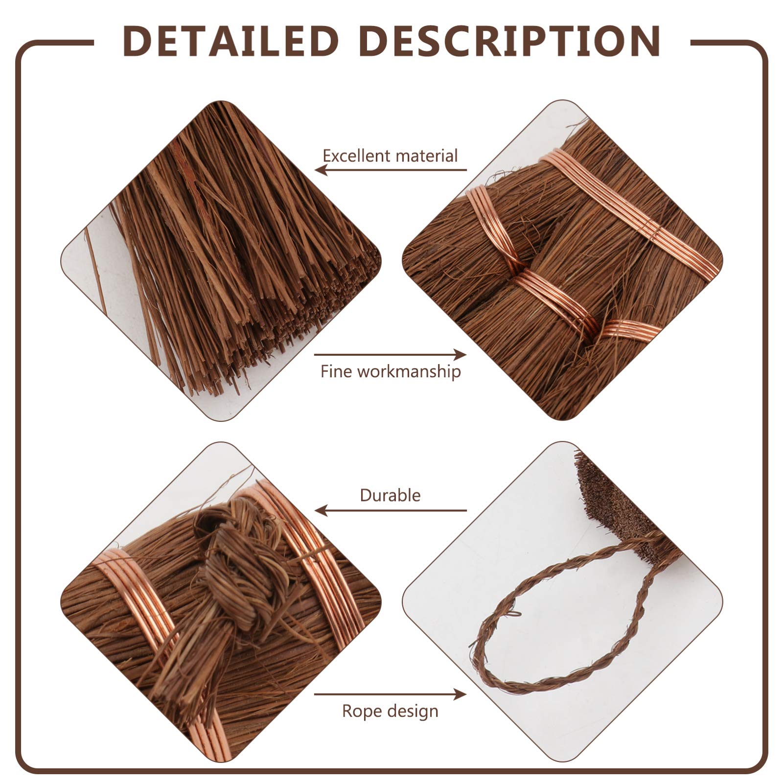 YARDWE Mini Palm Broom Natural Whisk Sweeping Hand Handle Broom Small Tea Ceremony Broom Desk Cleaning Brush for Dining Room Tables Countertop Brown 1