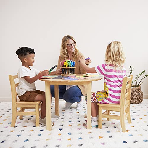 ECR4Kids Three Rung Ladderback Chair, 12in Seat Height , Classroom Seating, Natural, 2-Pack
