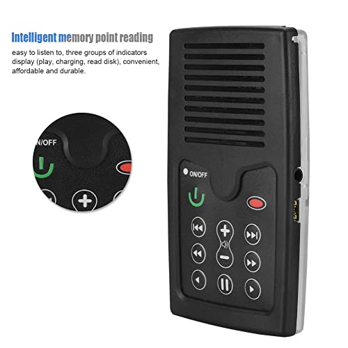 Audio Bible Player, 350mAh Mini Portable Solar Charging Bible Reader Book Reader English(Black)
