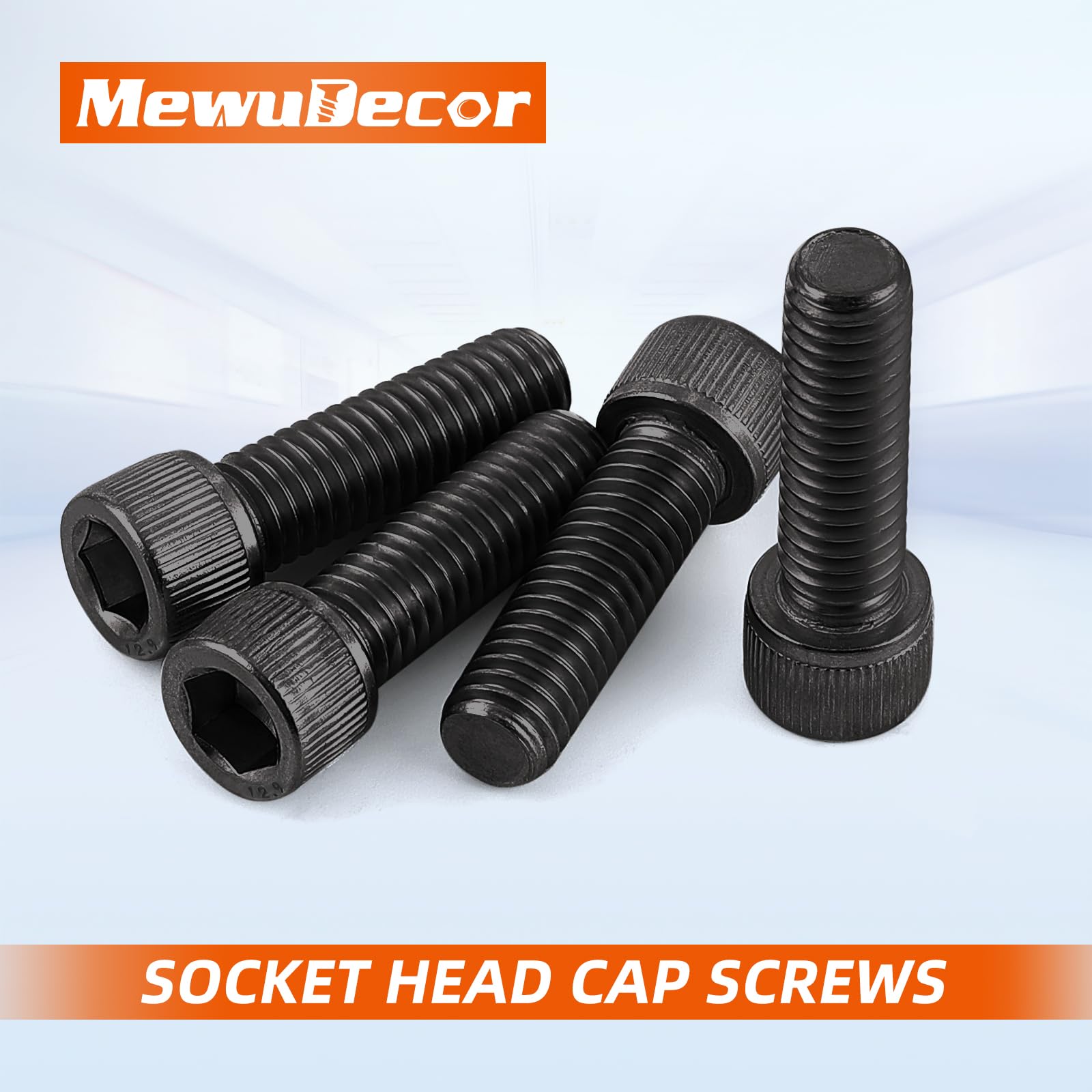 M3 x 10mm Socket Head Cap Screws, Grade 12.9 Alloy Steel Black Oxide, Allen Socket Drive, Machine Thread, Quantity 100