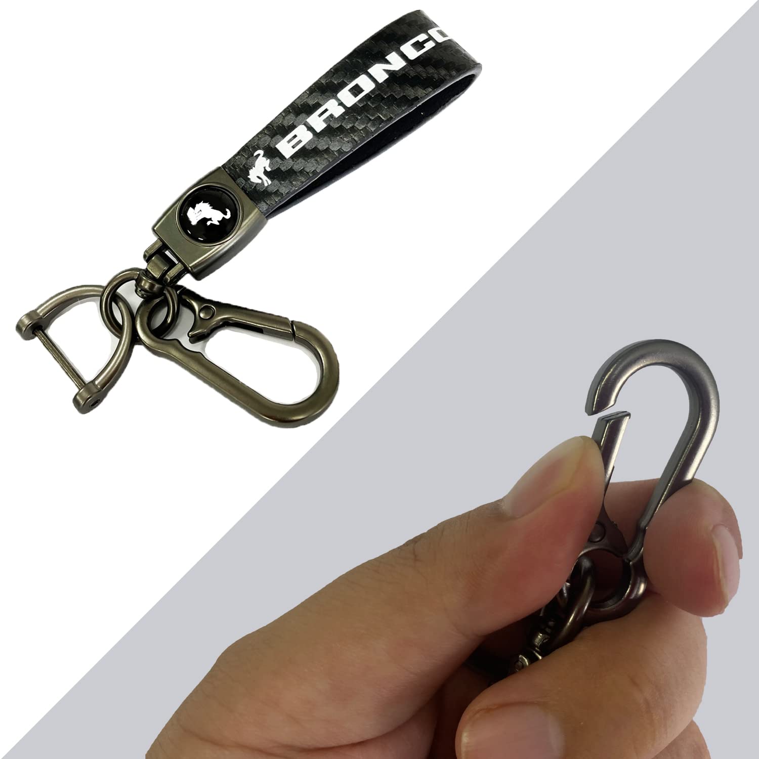AJLOTMO Leather Key Chain Car Key Fob Keychain Key ring Compatible with Bronco