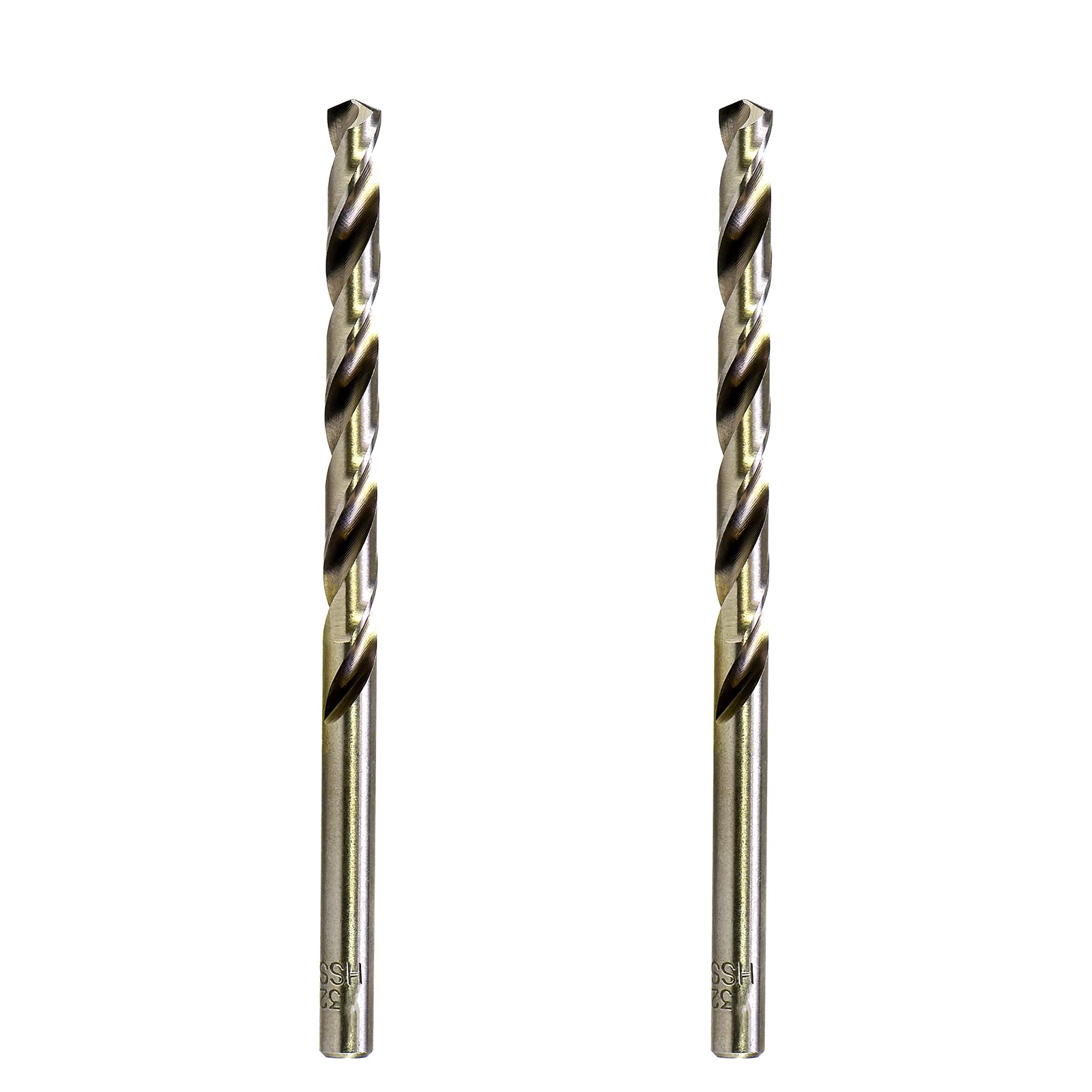 MAXTOOL 9/64" 2pcs Identical Jobber Length Drills HSS M2 Twist Drill Bits Fully Ground Bright Straight Shank Drills; JBF02W13R09P2