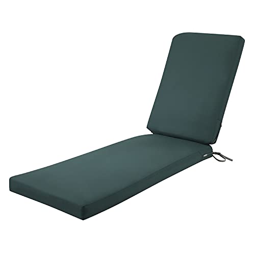 Classic Accessories Ravenna Water-Resistant 72 x 21 x 3 Inch Patio Chaise Lounge Cushion, Mallard Green, Patio Cushion