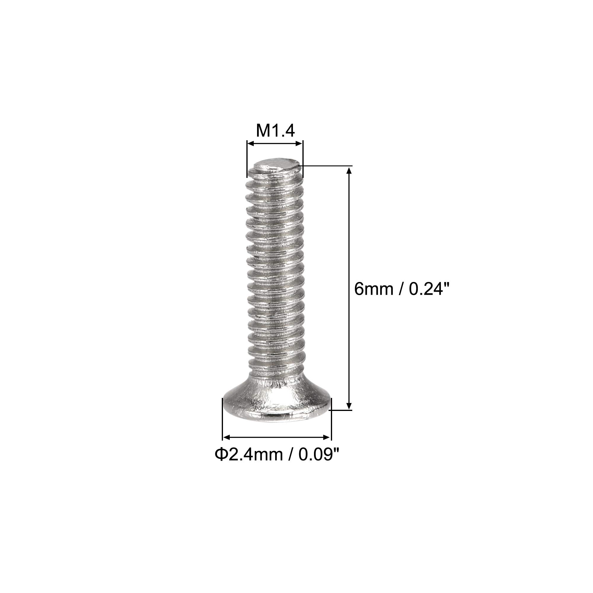 uxcell M1.4 x 6mm Phillips Screw Fastener Silver Tone for Laptop PC TV Fan Switch 500pcs