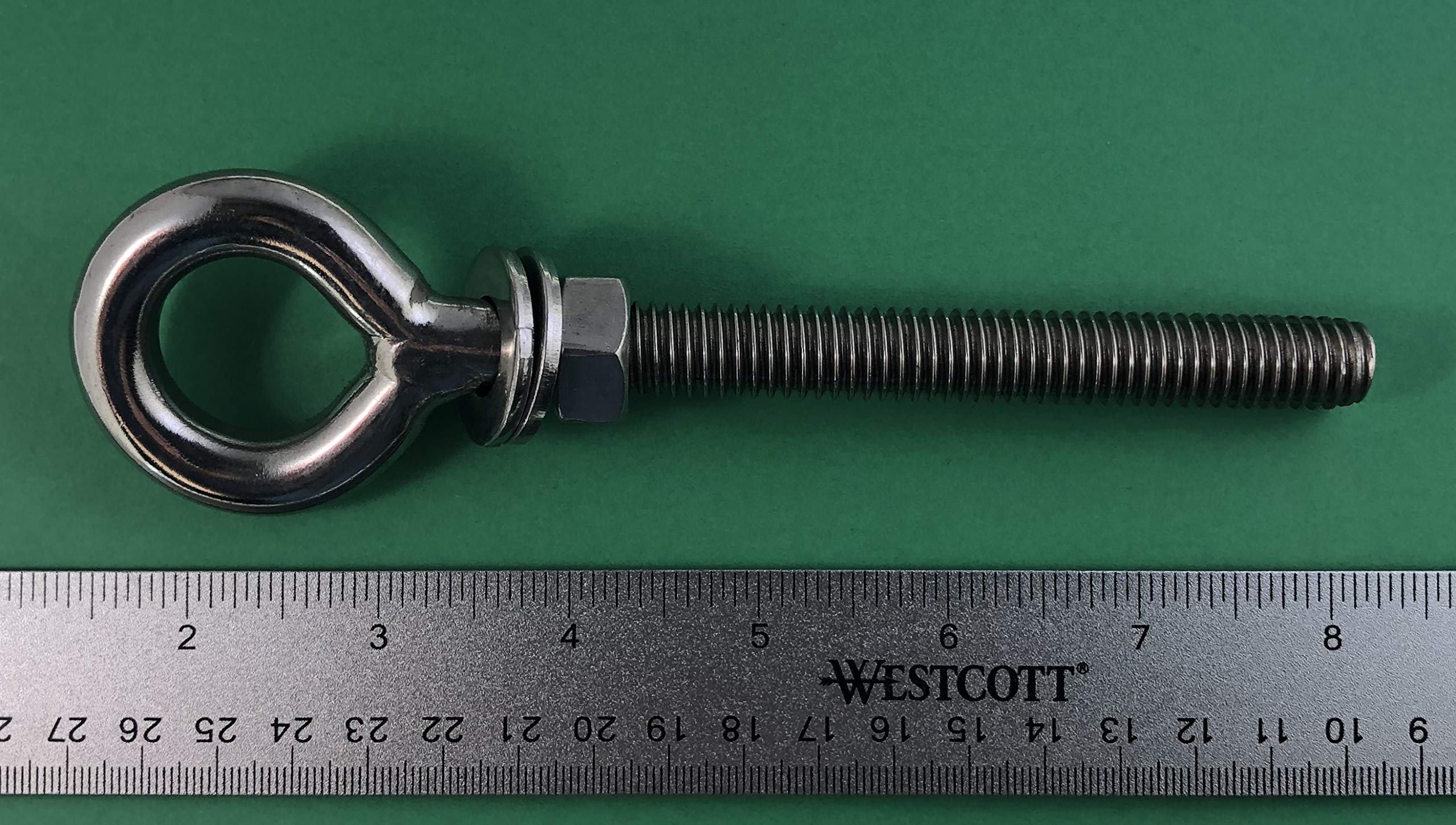 US STAINLESS Stainless Steel 316 1/2" Whitworth Eye Bolt 1/2" x 4 3/4" (12mm x 120mm) Marine Grade