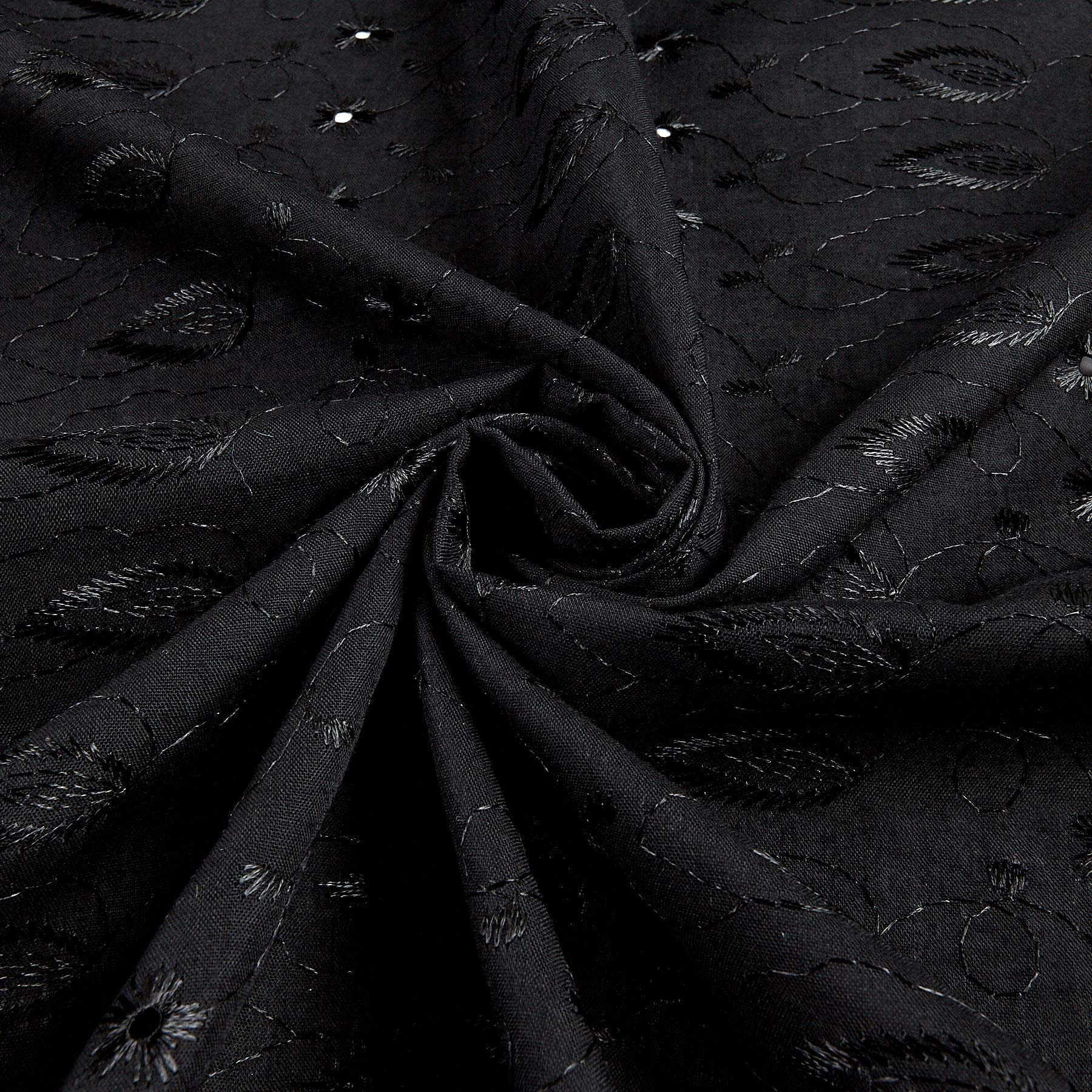 Ben Textiles Heavy Cotton Eyelet Black Fabric by the Yard