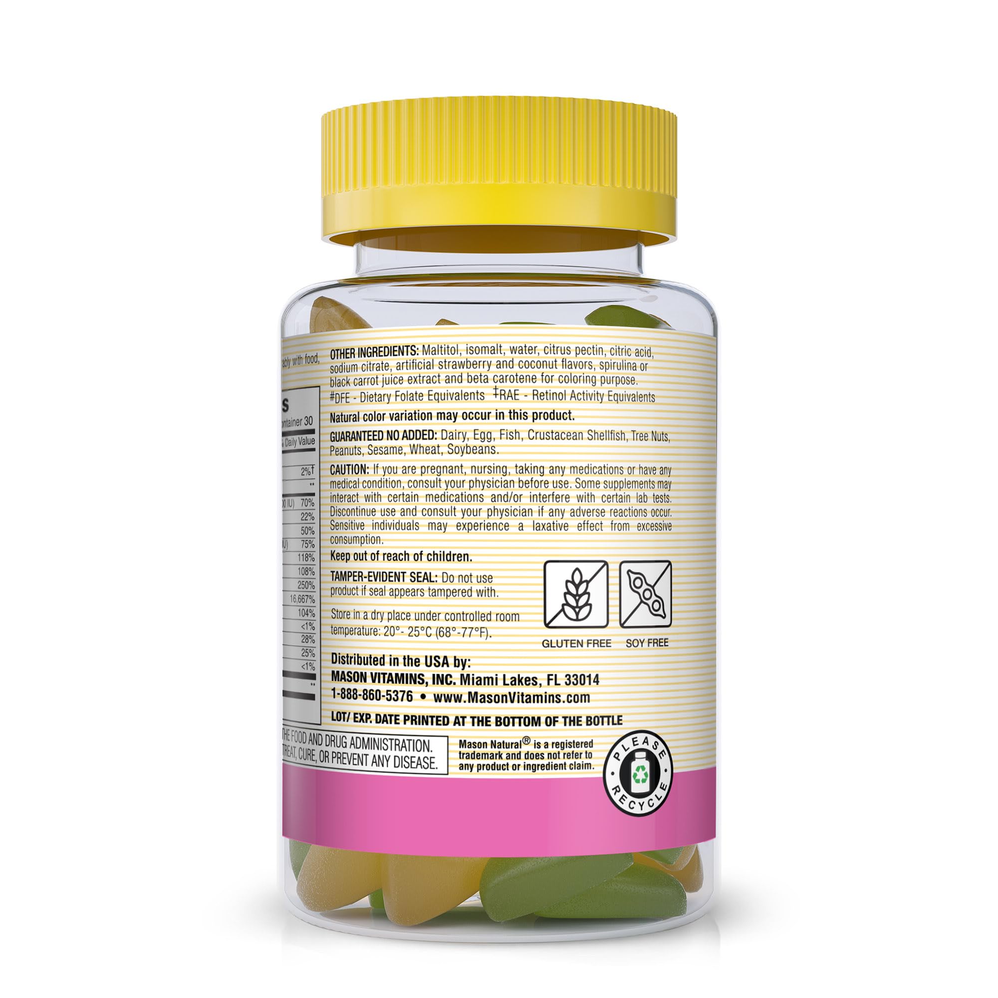 MASON NATURAL Body Hair & Skin Gummies, 60 Count