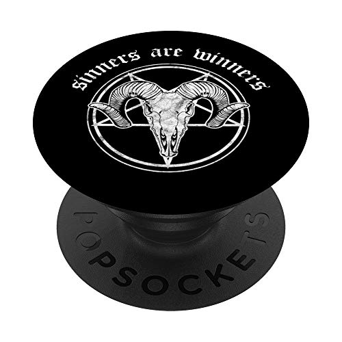 Occult Baphomet Tarot Card Satanic Devil Sinners are Winners PopSockets PopGrip: Swappable Grip for Phones & Tablets