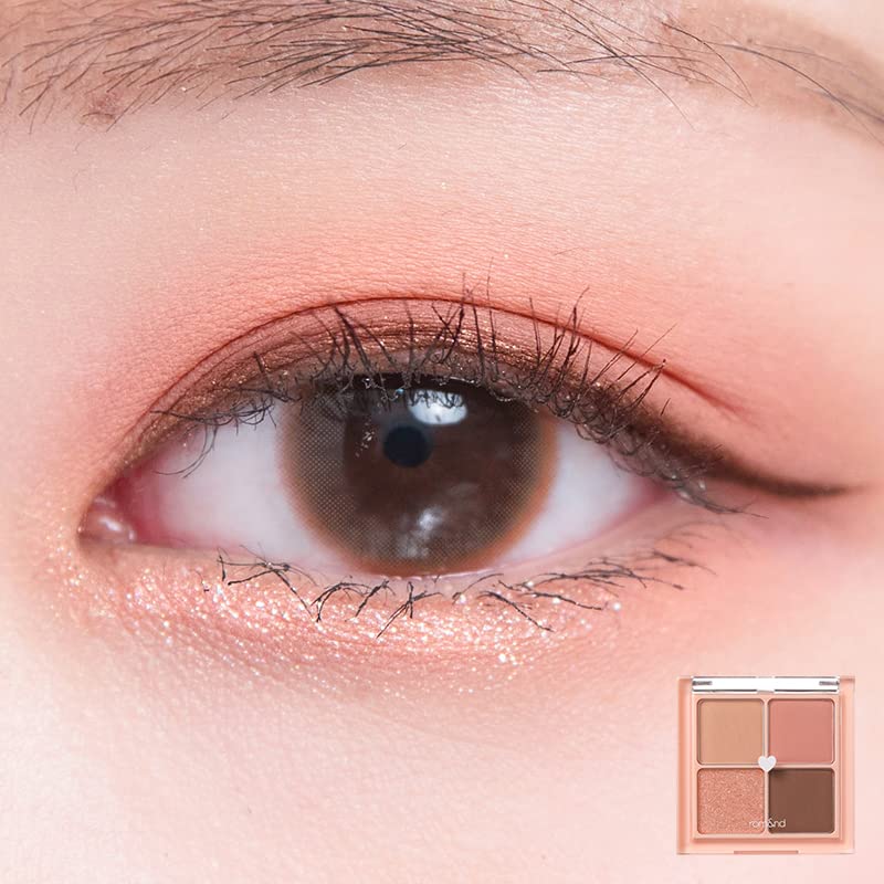 rom&nd Better than Eyes 4 Color Mini Palette, 01 Dry Mango Tulip, Eye Shadow Palette, Daily Natural Shades, Blendable, Rich Colors, Velvety Texture, Matte & Shimmer, High Pigmented, Long Lasting