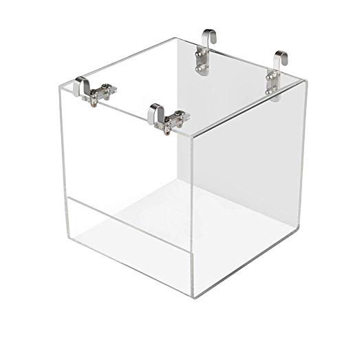 S_HomeStore Hanging Bird Bath, Bird Bathtub Cube Bath Shower Box Bowl with Metal Hooks for Little Birds Canary Budgies Parrot