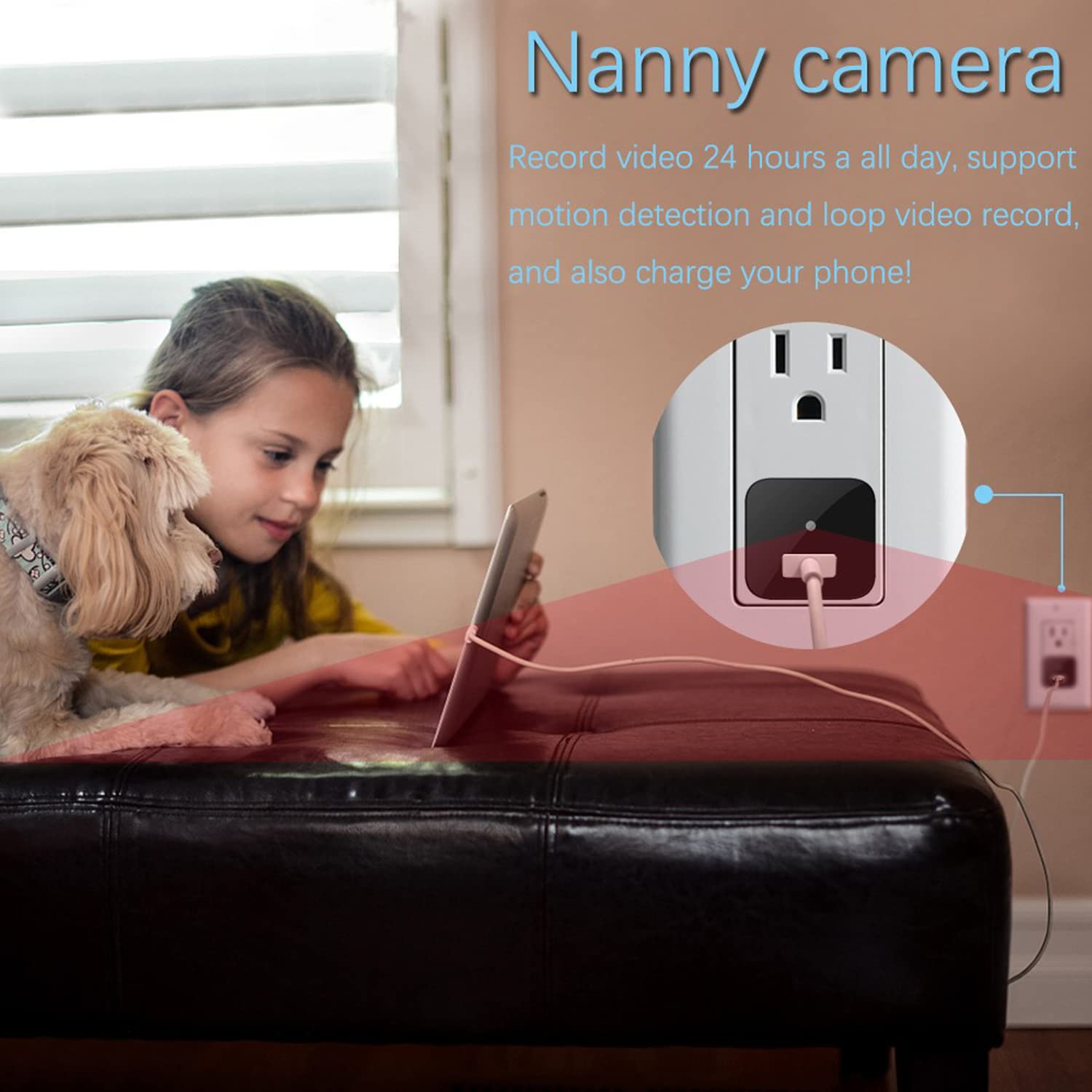 ANCROWN Indoor Camera, 1080P Security Camera for Home Office Security, Indoor Camera with Motion Detection Night Vision,Car Cameras for Surveillance (1pack, Black)