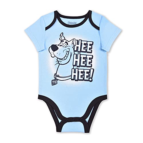 Warner Bros. Scooby-Doo Boys’ 4 Pack Bodysuit for Newborn and Infant – Blue/Grey