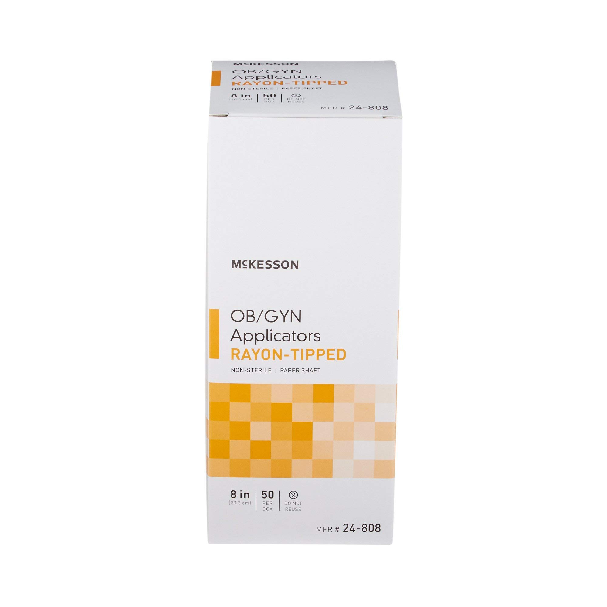 McKesson OB/GYN Applicators Rayon Tipped, Non-Sterile, 8 in, 50 Count, 1 Pack