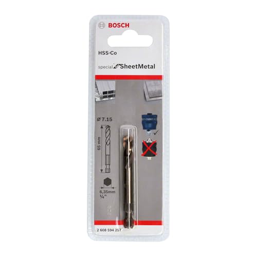Bosch Professional 1x Pilot Drill Bit Plus HSS-Co (Socket Hexagonal Shank, 7.15 x 85 mm, Accessory Hole Saw)
