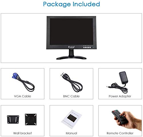 Eyoyo 10 Inch IPS Hdmi Monitor TFT LCD Display 1280x800 Resolution Portable Small HD Monitor with HDMI BNC VGA AV USB Input and Built-in Speaker for Video Display Screen DVD PC Laptop