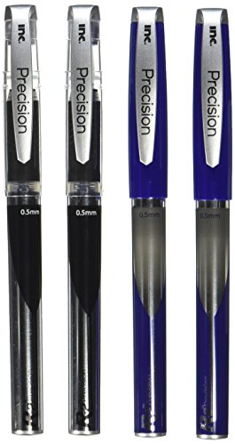 I-N-C R-2 Precision 0.5 Roller Ball Pen, 2 Blue/2 Black
