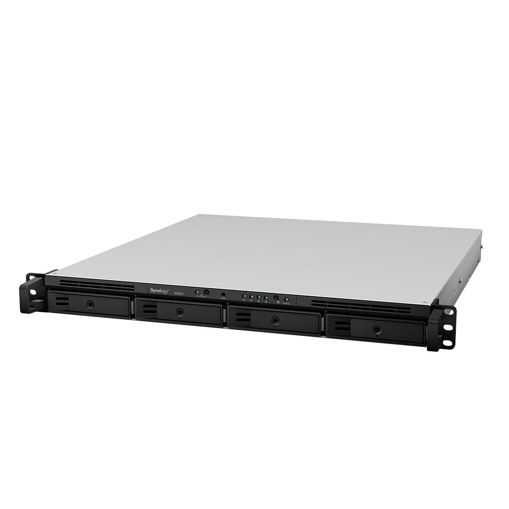 Synology RackStation RS820+ Compact Rack Mount NAS Server Bundle with Rail Kit, Intel Atom C3538 Quad-Core, 18GB DDR4 Synology RAM, 32TB SATA HDD, Synology DSM Software