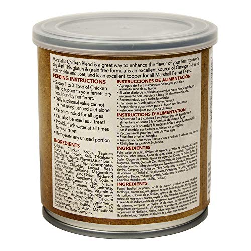 Marshall Pet Prod-Food Fd-430 New Premium Ferret Diet Topper - Chicken Blend Pet-Food, 9 Oz