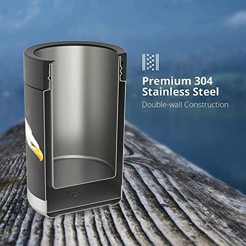 Extremus Temps Can Cooler, 12oz Stainless Steel Double Wall Vacuum Insulated Can Cooler β Iconic Laser Printed Designs - Stainless Steel Can Coozies Fits Standard Size Cans - Replaces Coozies for Cans