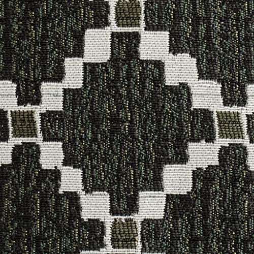 Anji Mountain Square Outdoor Pouf, Deschutes Green, 18" x 18" x 18",Green/Ivory