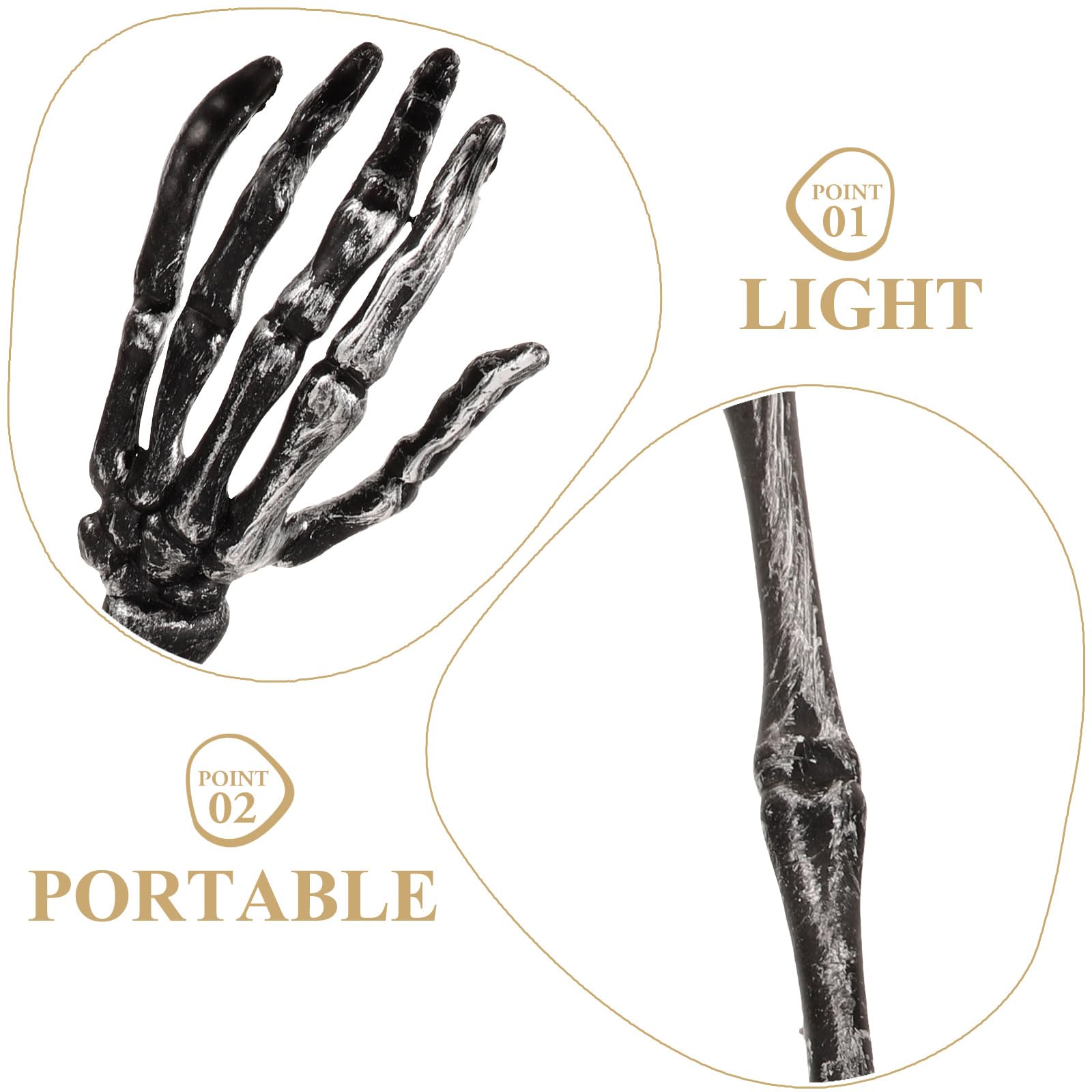 Skeleton Hands 2pcs Salad Spoon Skeleton Hand Spoon Skull Claw Spoon Hallowen Party Tableware Funny Pasta Fork for Halloween Party Favors Plastic Salad Tongs
