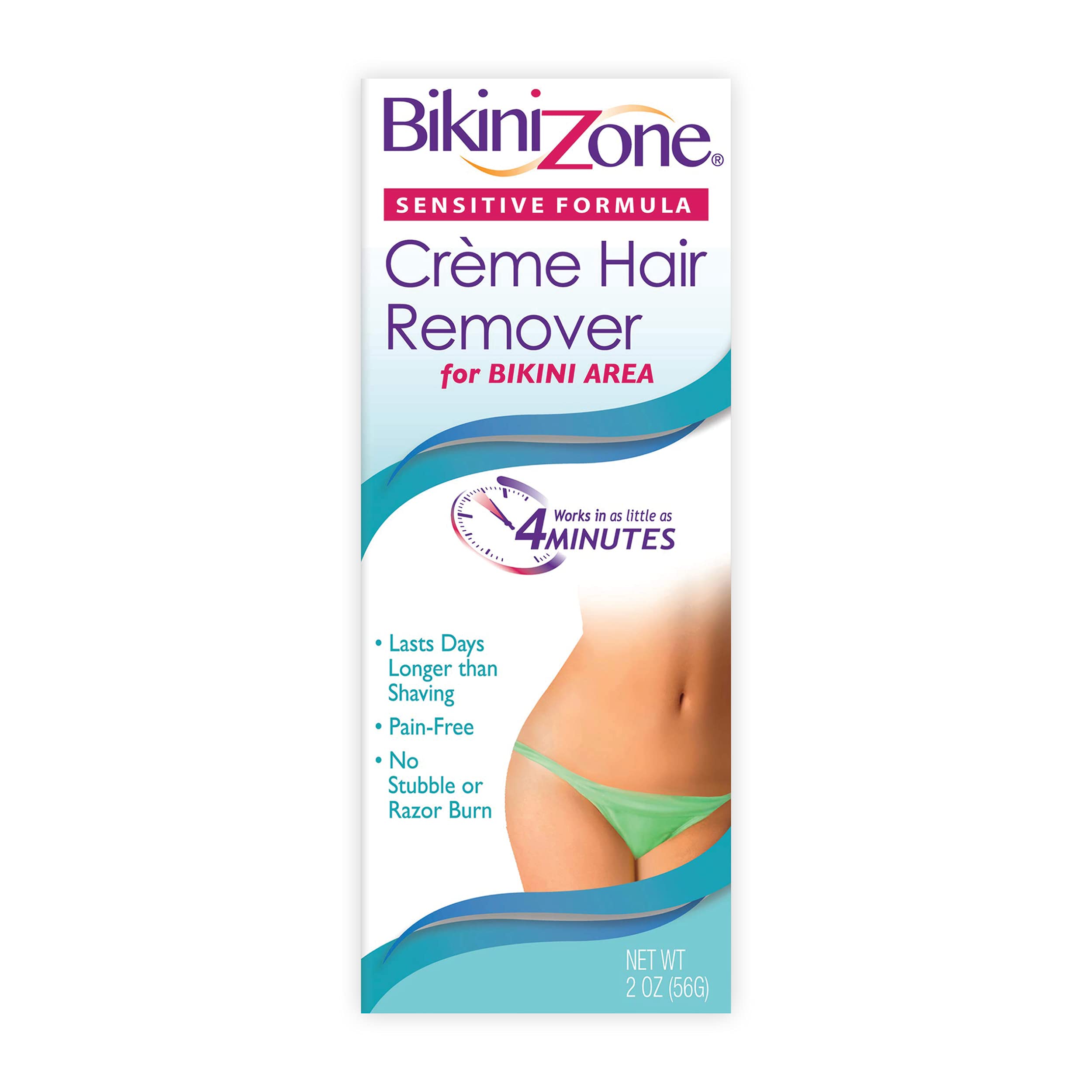 Bikini Zone CrĂšme Hair Remover for Intimate Areas, 2 Oz, 1 Pack