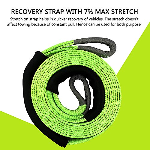 MIKKUPPA Recovery Tow Strap 35000lb - 3" x 20ft Tow Strap - Heavy Duty Nylon Recovery Strap - Water-Resistant - Recover Your Vehicle Stuck in Mud/Snow/Sand
